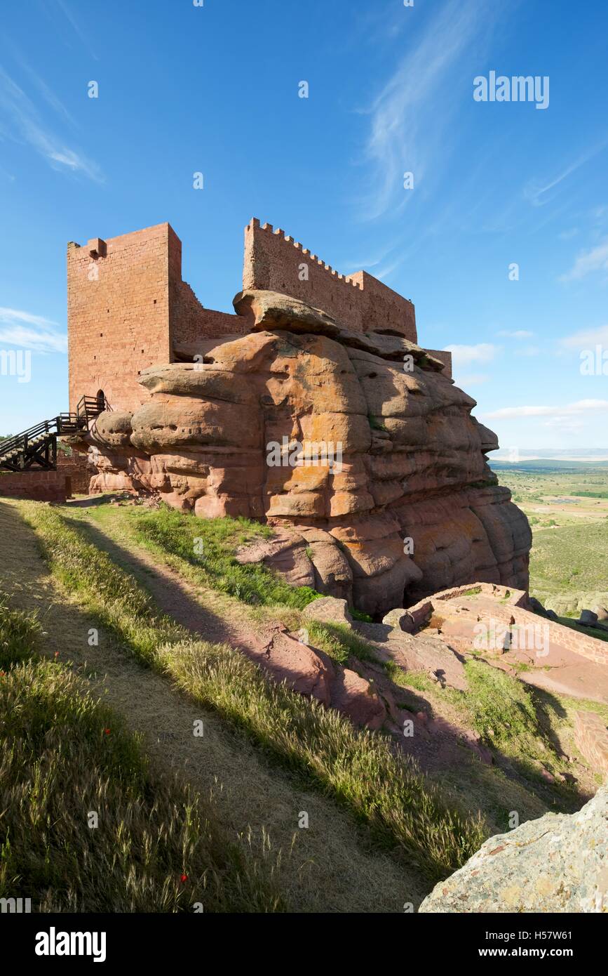 Upper section of Peracense Castle, X-XI centuries, in Teruel province ...