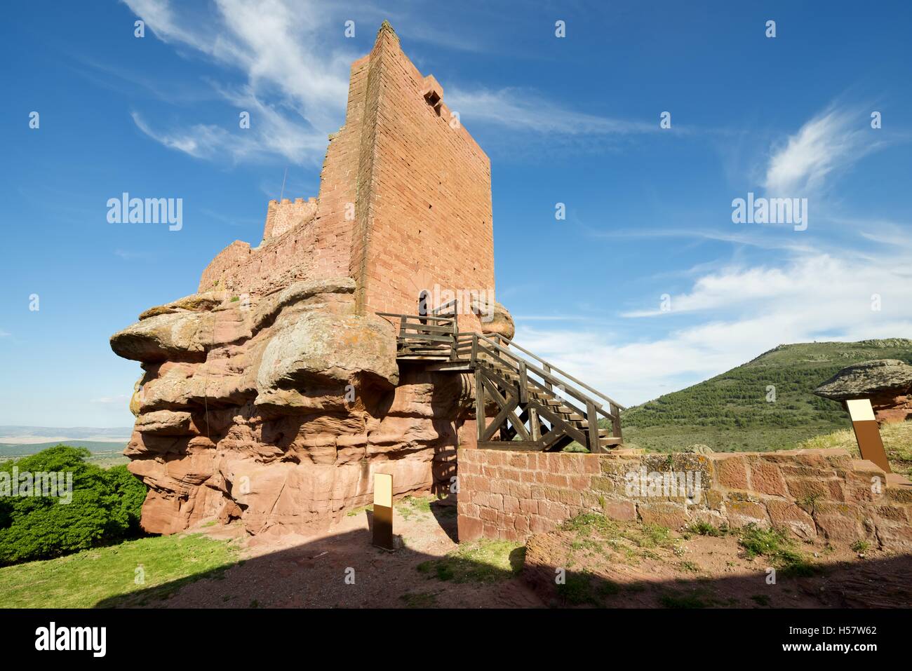 Upper section of Peracense Castle, X-XI centuries, in Teruel province ...