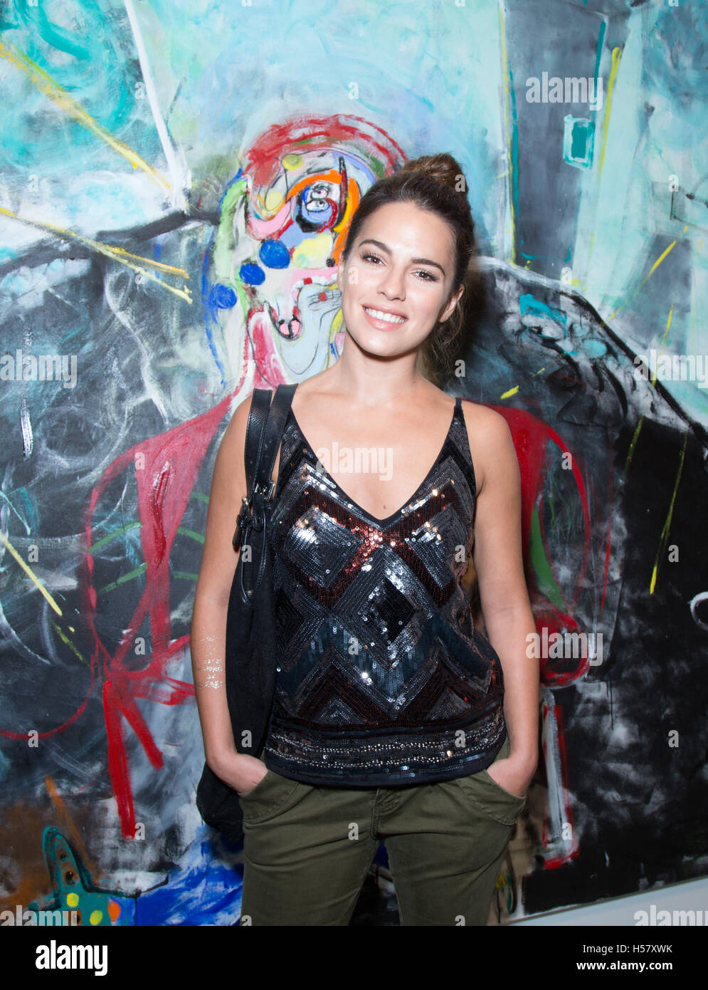 Actress Melia Kreiling attends a solo exhibition “Immovable Thoughts ...