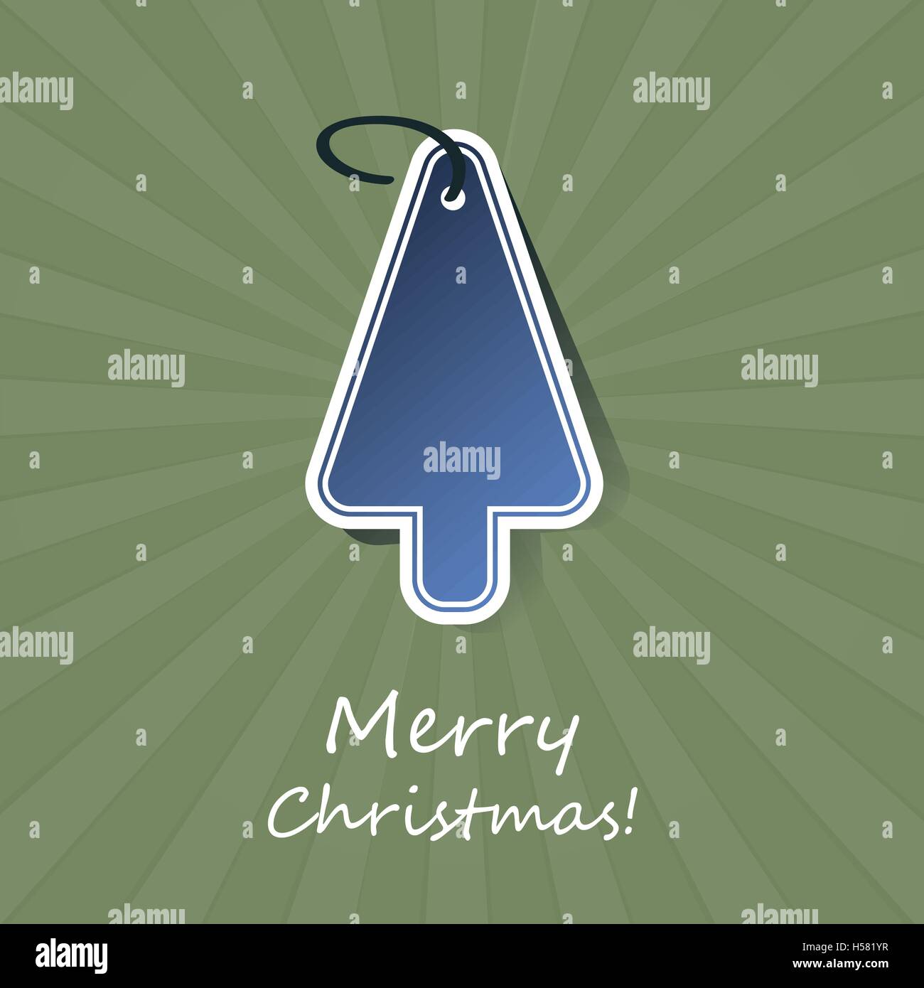 Christmas Card or Cover Template Design with Blue Paper Cut Tree Shape ...