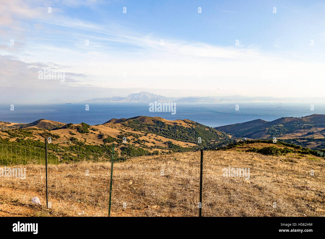 The strait of Gibraltar, connecting Atlantic Ocean to the Mediterranean ...
