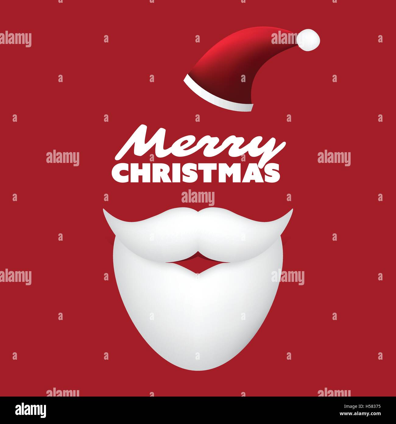 Merry Christmas Card With Santa Claus' Beard Stock Vector Image & Art ...