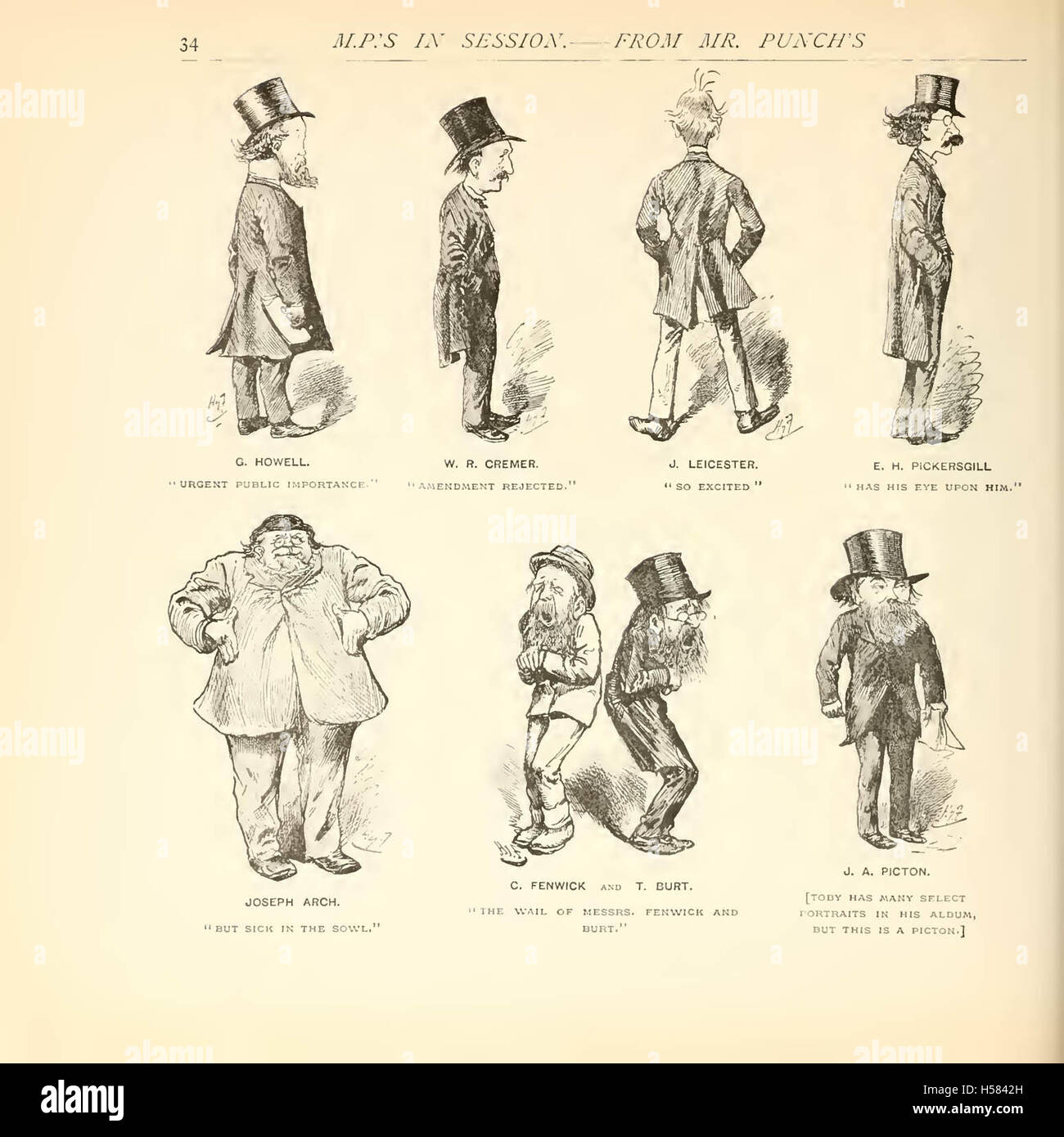 M. P.'s in session from Mr. Punch's parliamentary portrait gallery ...