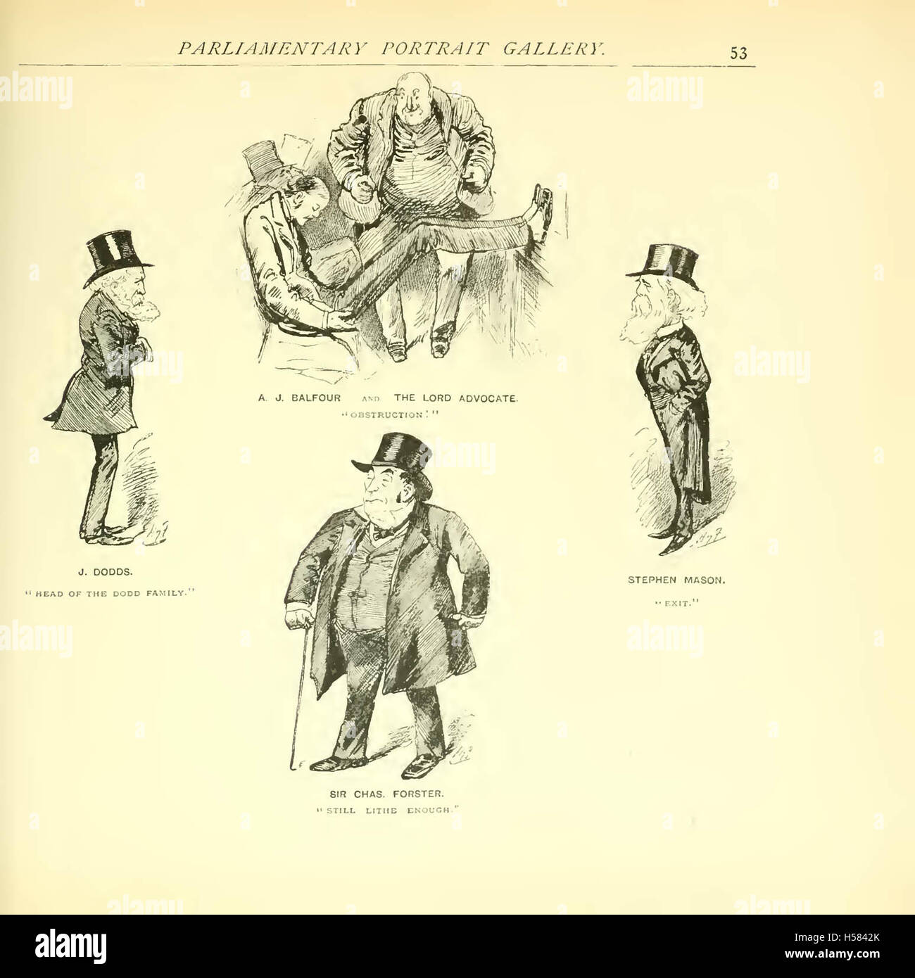 M. P.'s in session from Mr. Punch's parliamentary portrait gallery ...