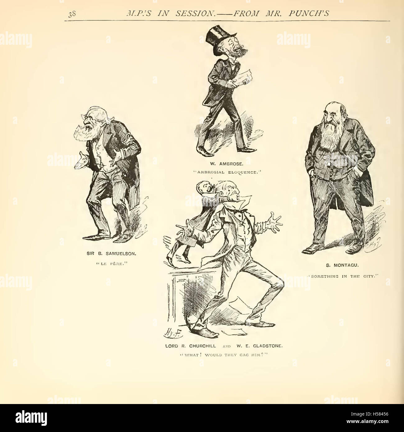 M. P.'s in session from Mr. Punch's parliamentary portrait gallery ...