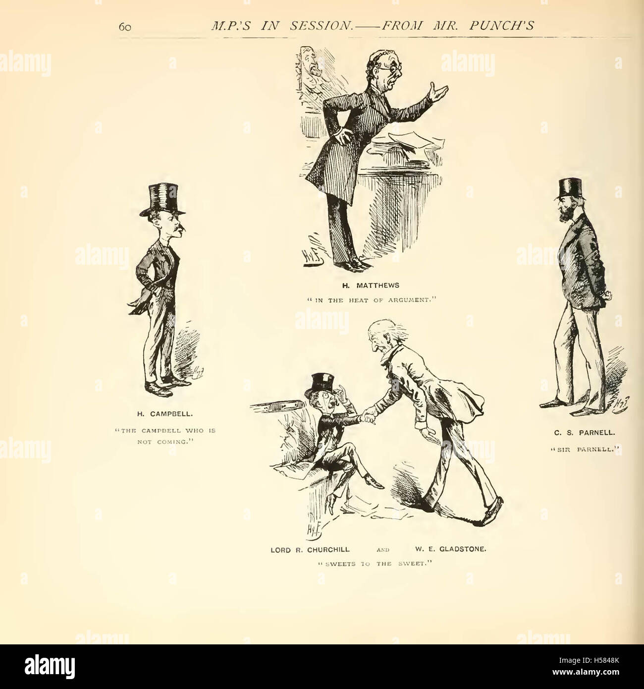 M. P.'s in session from Mr. Punch's parliamentary portrait gallery ...