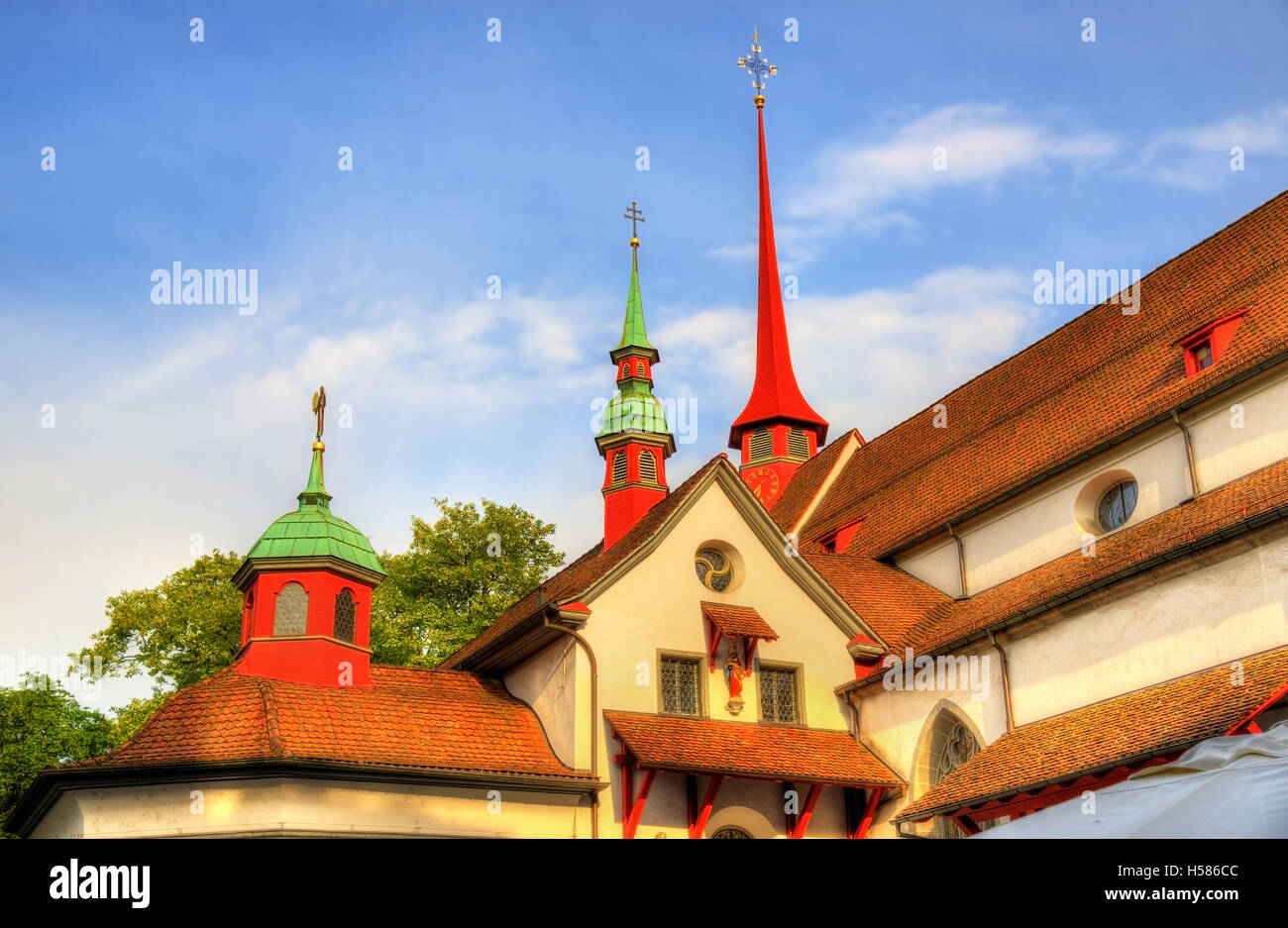Details of Franciscan church in Lucerne - Switzerland Stock Photo - Alamy