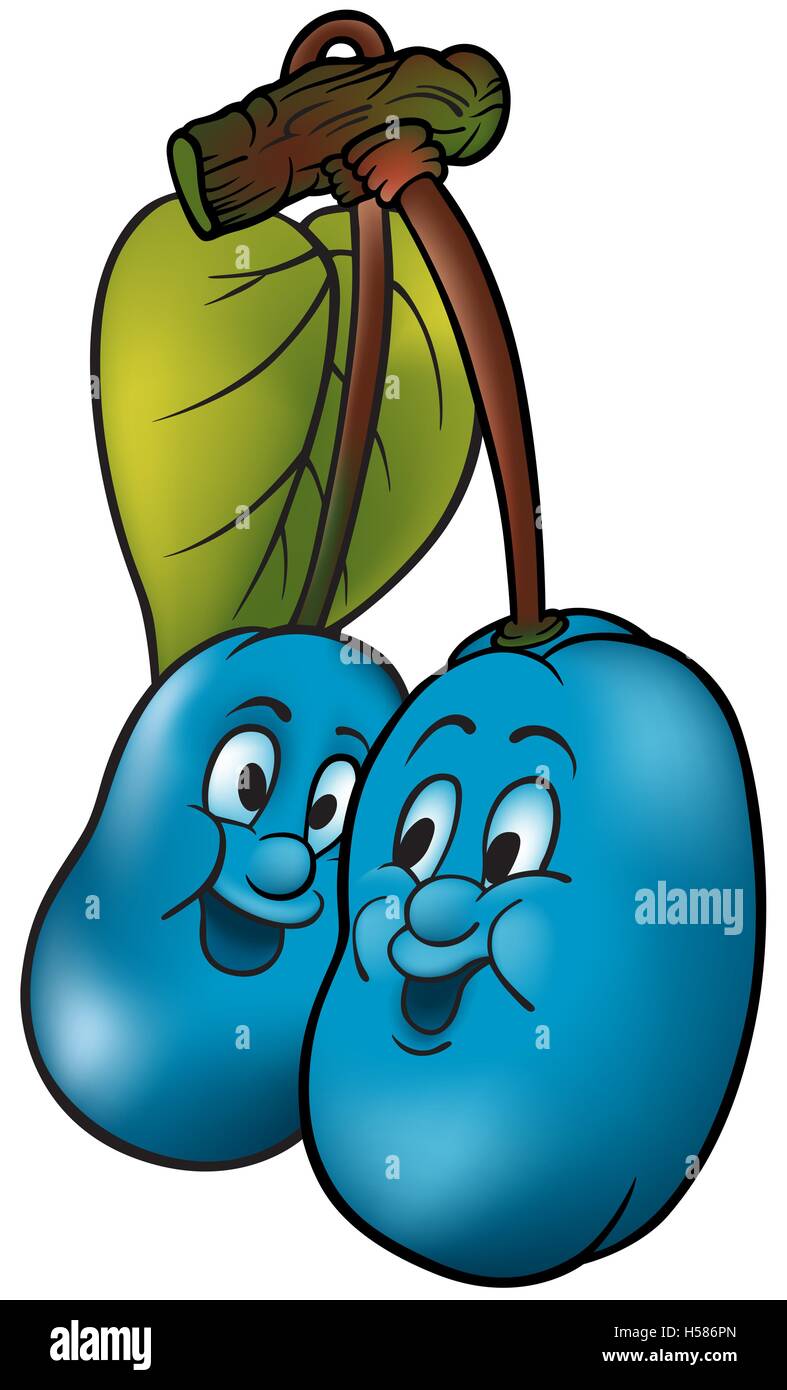 Two Happy Plums Stock Vector Image & Art - Alamy