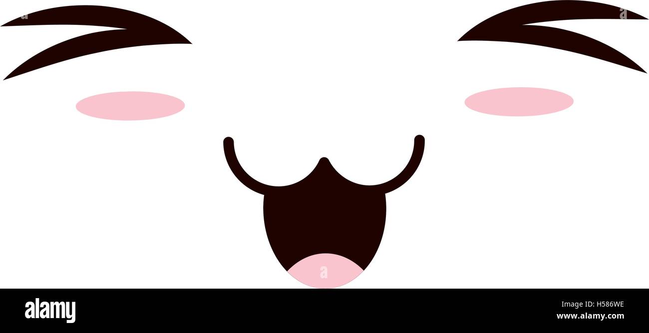 kawaii face emogy isolated icon Stock Vector Image & Art - Alamy
