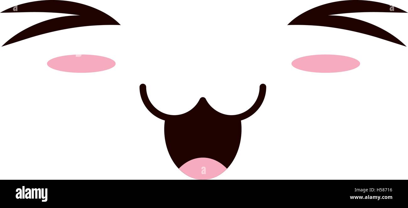 kawaii face emogy isolated icon Stock Vector Image & Art - Alamy