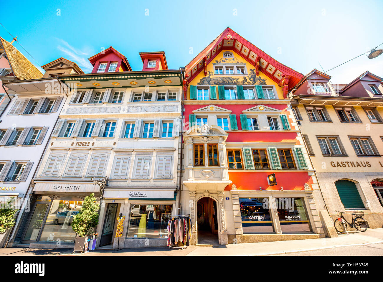 Buildings in Zug town in Switzerland Stock Photo - Alamy