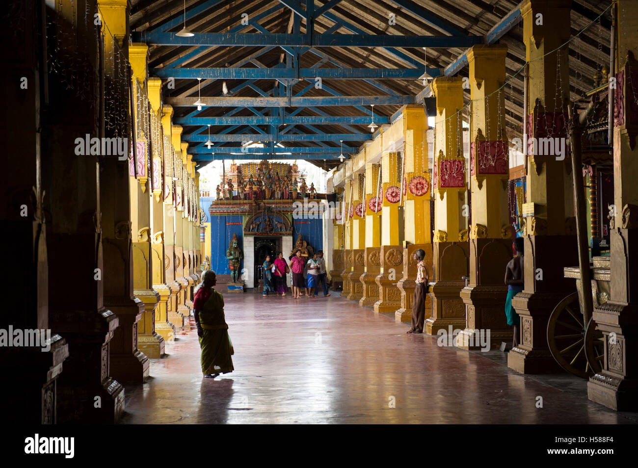 Interior of the Munneswaram Temple, Hindu temple in Munneswaram village ...