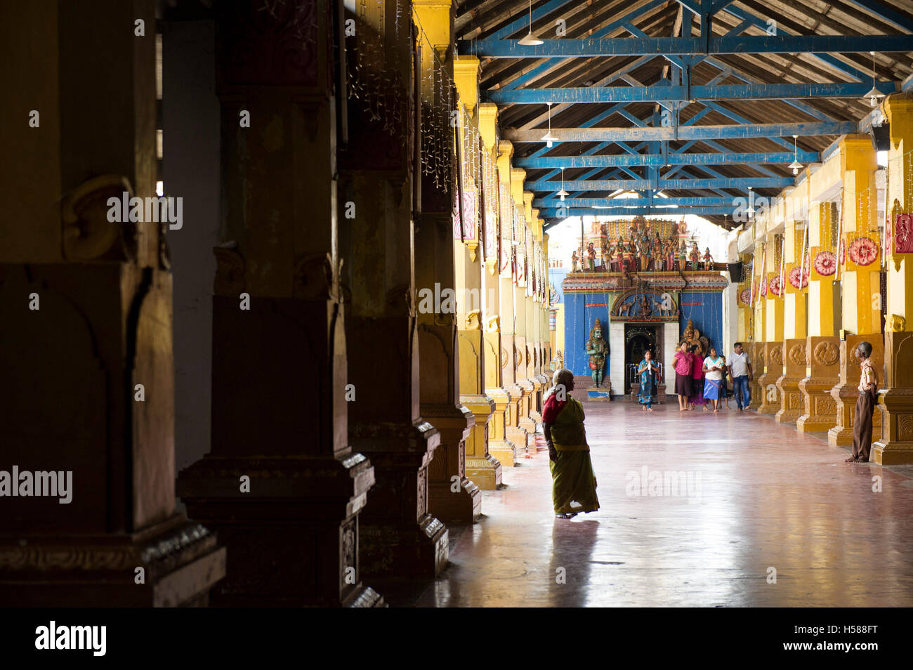 Interior of the Munneswaram Temple, Hindu temple in Munneswaram village ...