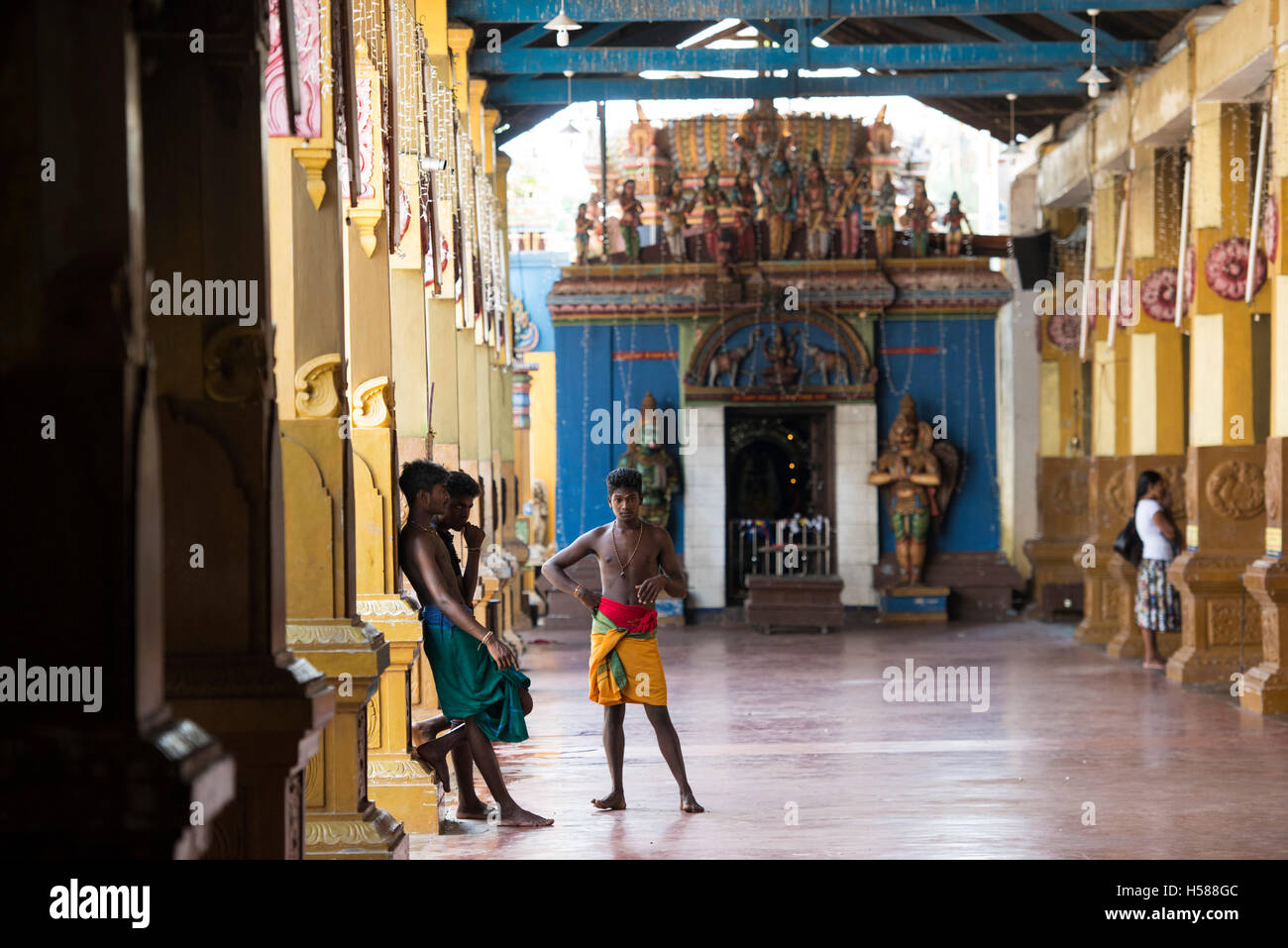 Interior of the Munneswaram Temple, Hindu temple in Munneswaram village ...