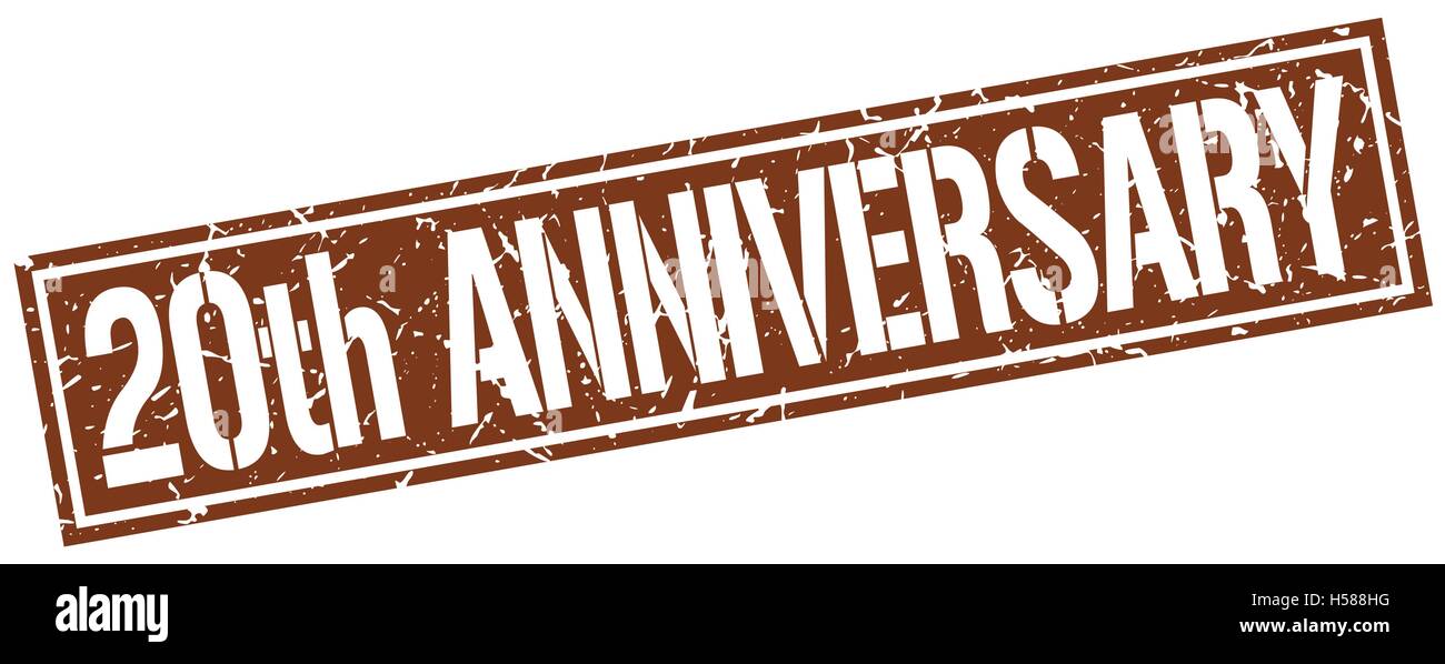 20th anniversary square grunge stamp Stock Vector Image & Art - Alamy