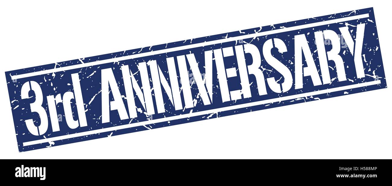 3rd anniversary square grunge stamp Stock Vector Image & Art - Alamy