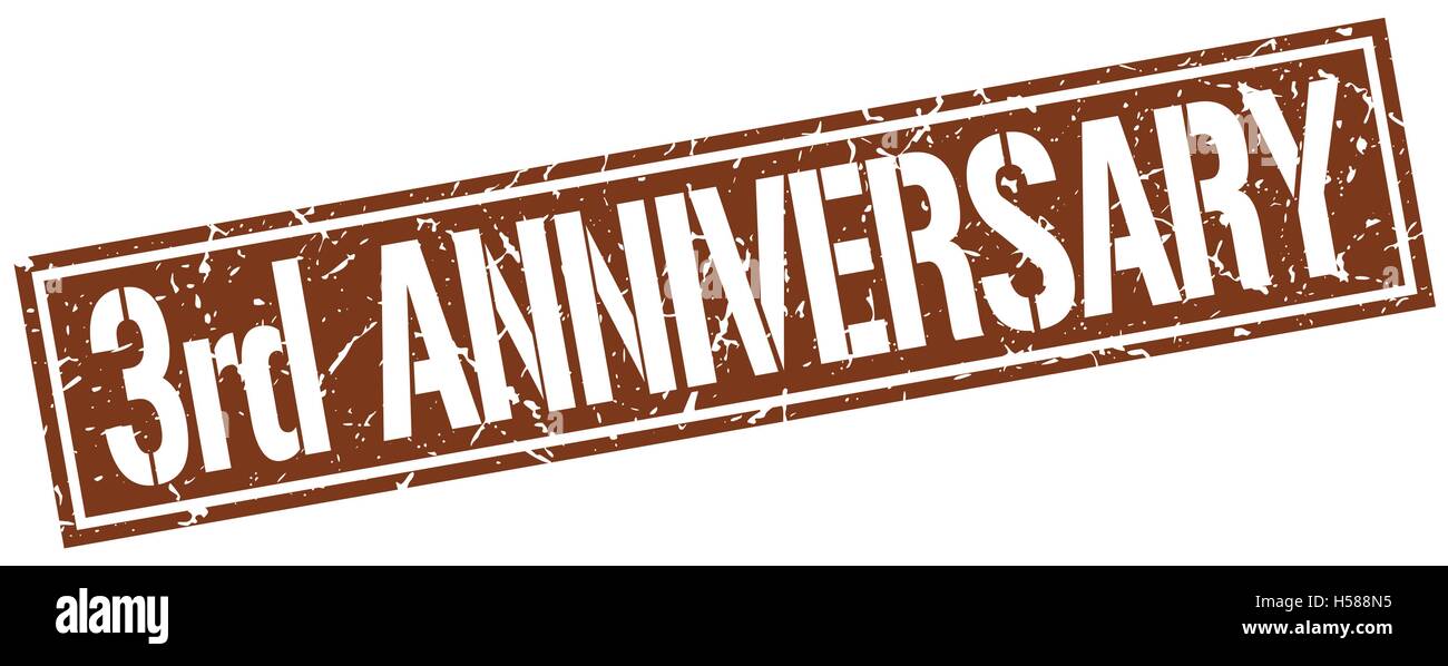 3rd anniversary square grunge stamp Stock Vector Image & Art - Alamy
