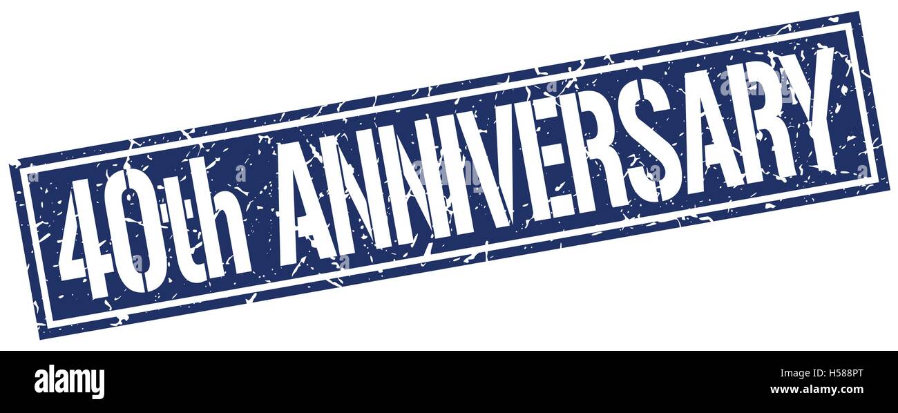 40th anniversary square grunge stamp Stock Vector Image & Art - Alamy