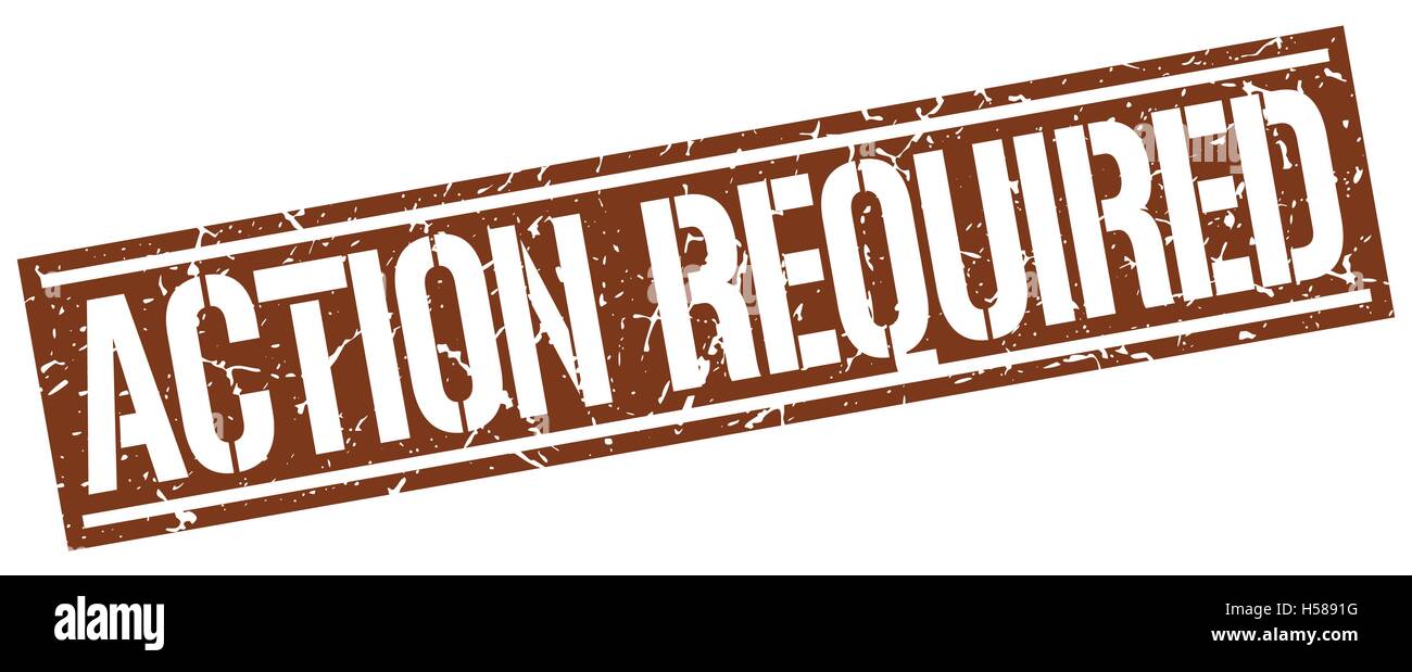 action required square grunge stamp Stock Vector Image & Art - Alamy