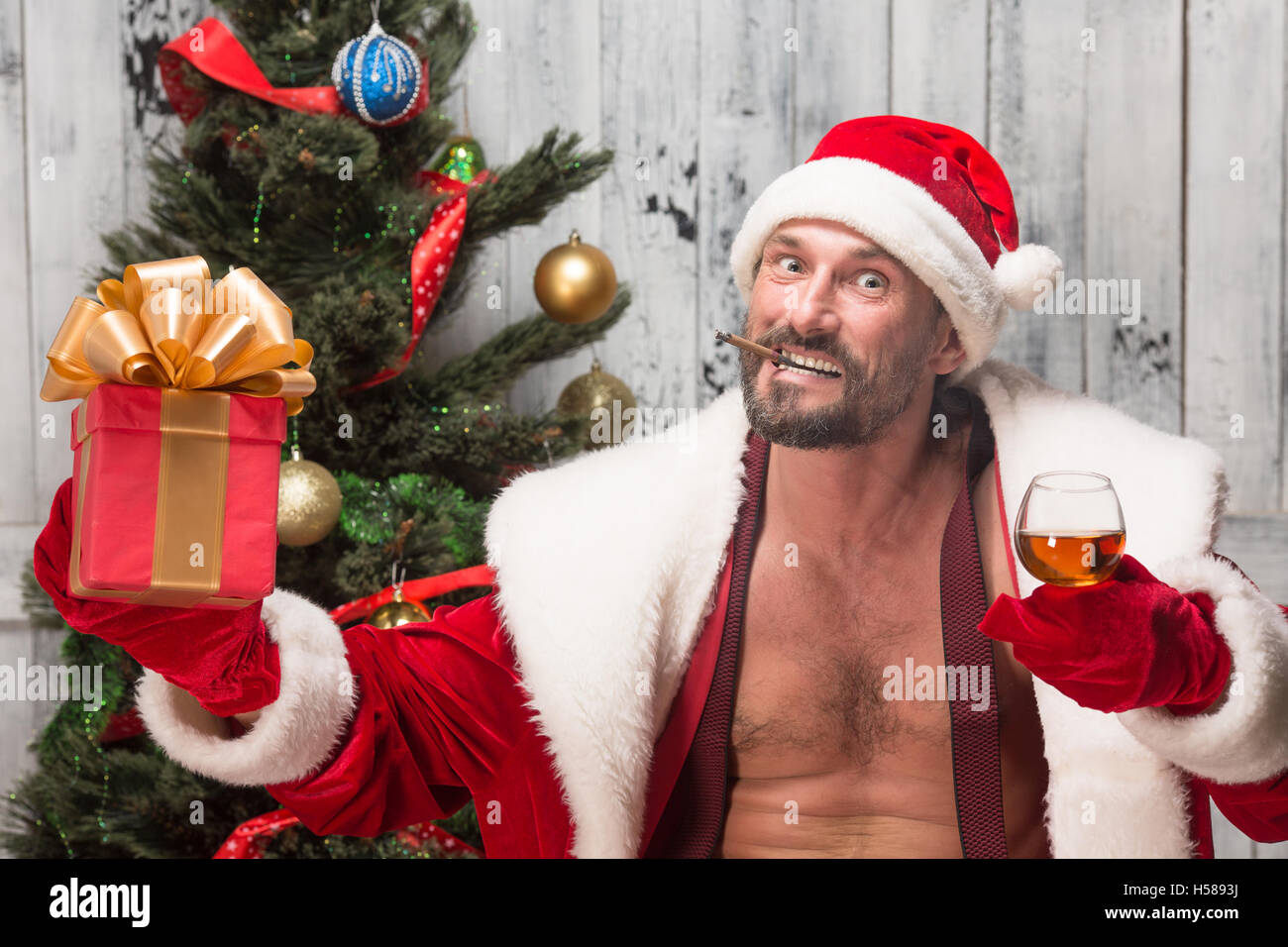 Bad Santa Clause Stock Photo - Alamy