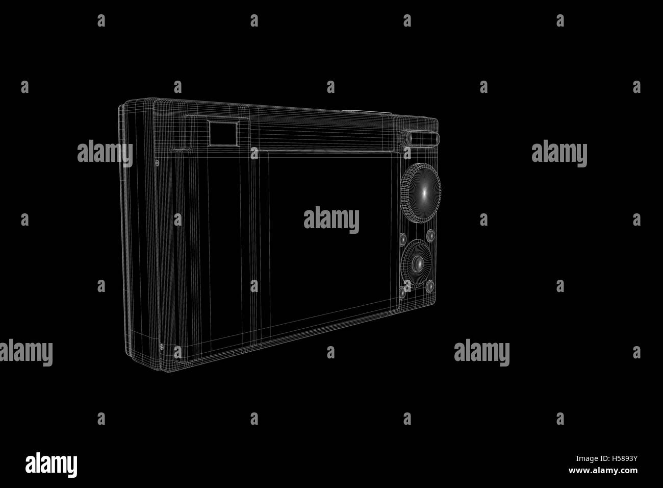 Photo Camera in Hologram Wireframe Style. Nice 3D Rendering Stock Photo ...