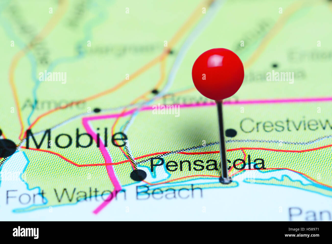 Map Of Pensacola Florida Coast 90+ Pensacola Florida Map Stock Photos,