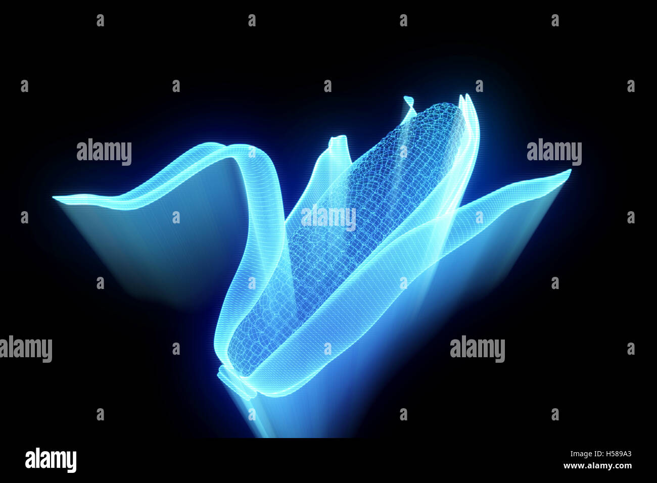Corn in Hologram Wireframe Style. Nice 3D Rendering Stock Photo - Alamy