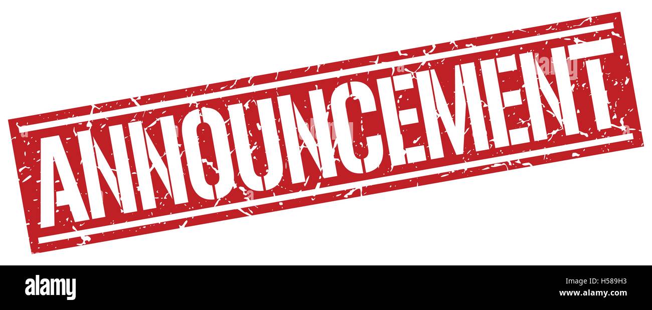 Announcement stamp square grunge Stock Vector Images - Alamy