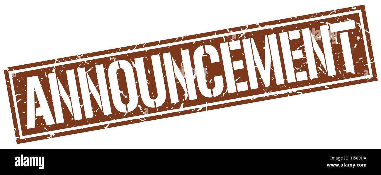 announcement square grunge stamp Stock Vector Image & Art - Alamy