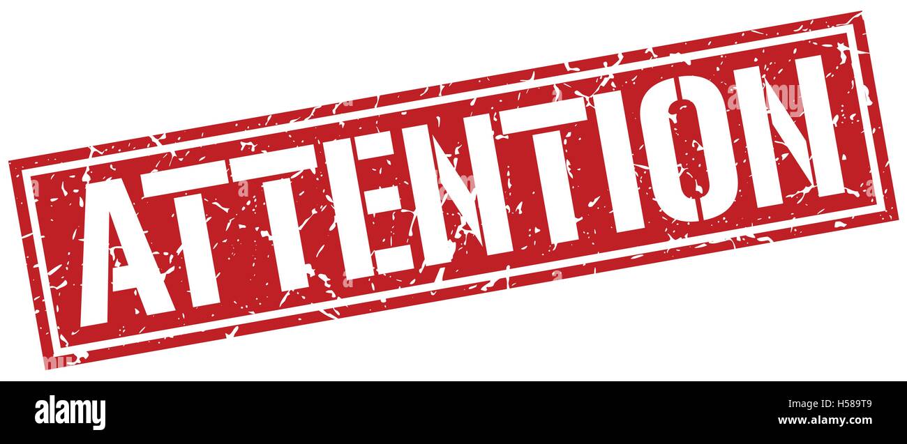 attention square grunge stamp Stock Vector Image & Art - Alamy