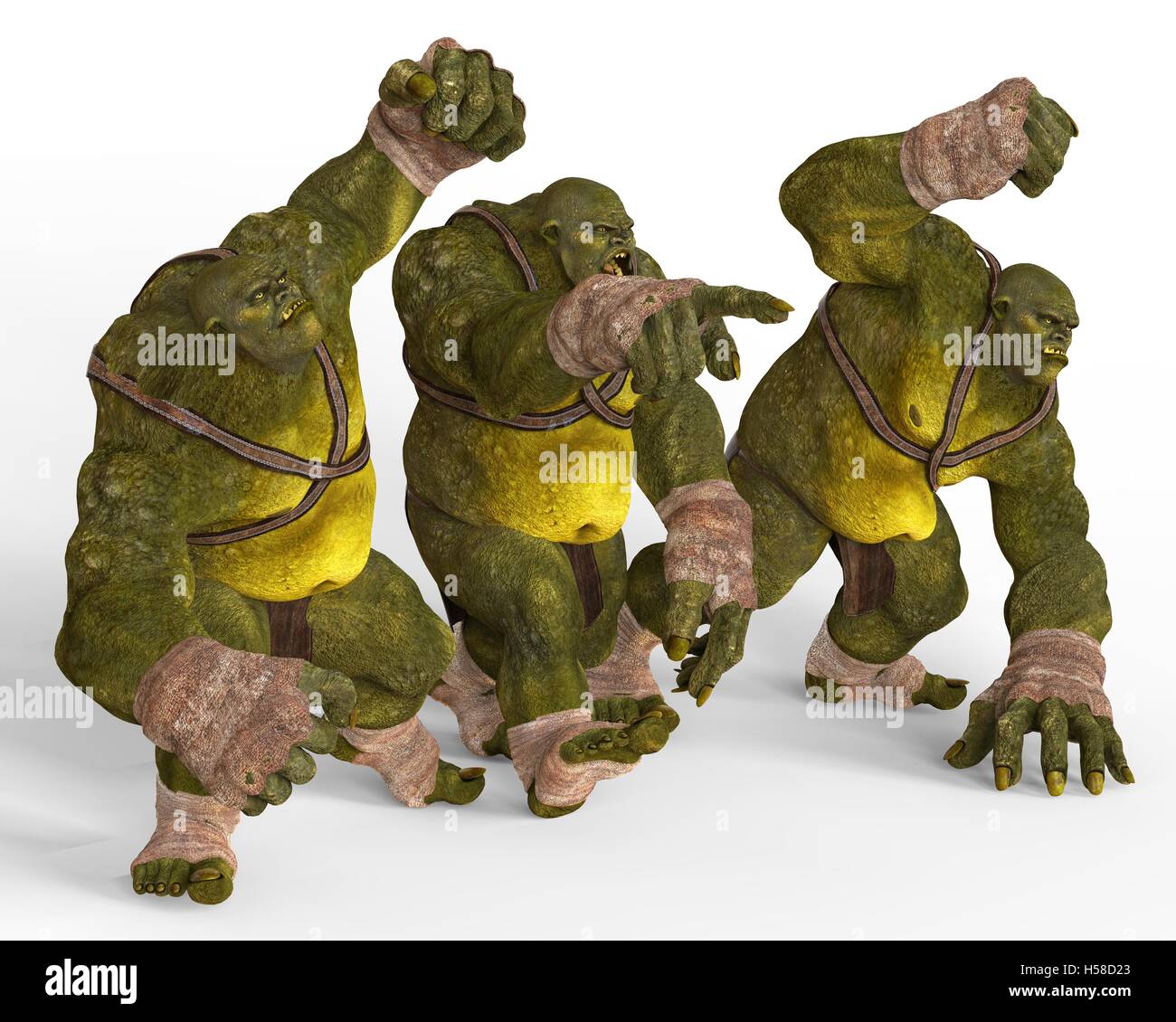 Ogres 3D Illustration Stock Photo - Alamy