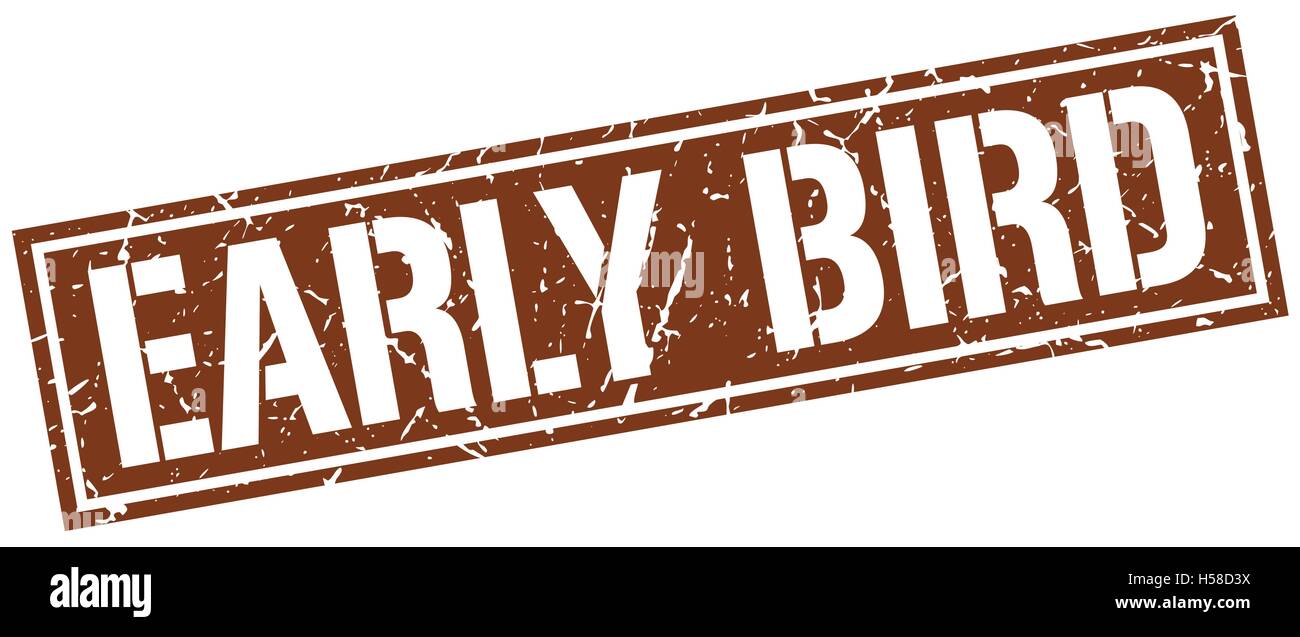 early bird square grunge stamp Stock Vector Image & Art - Alamy