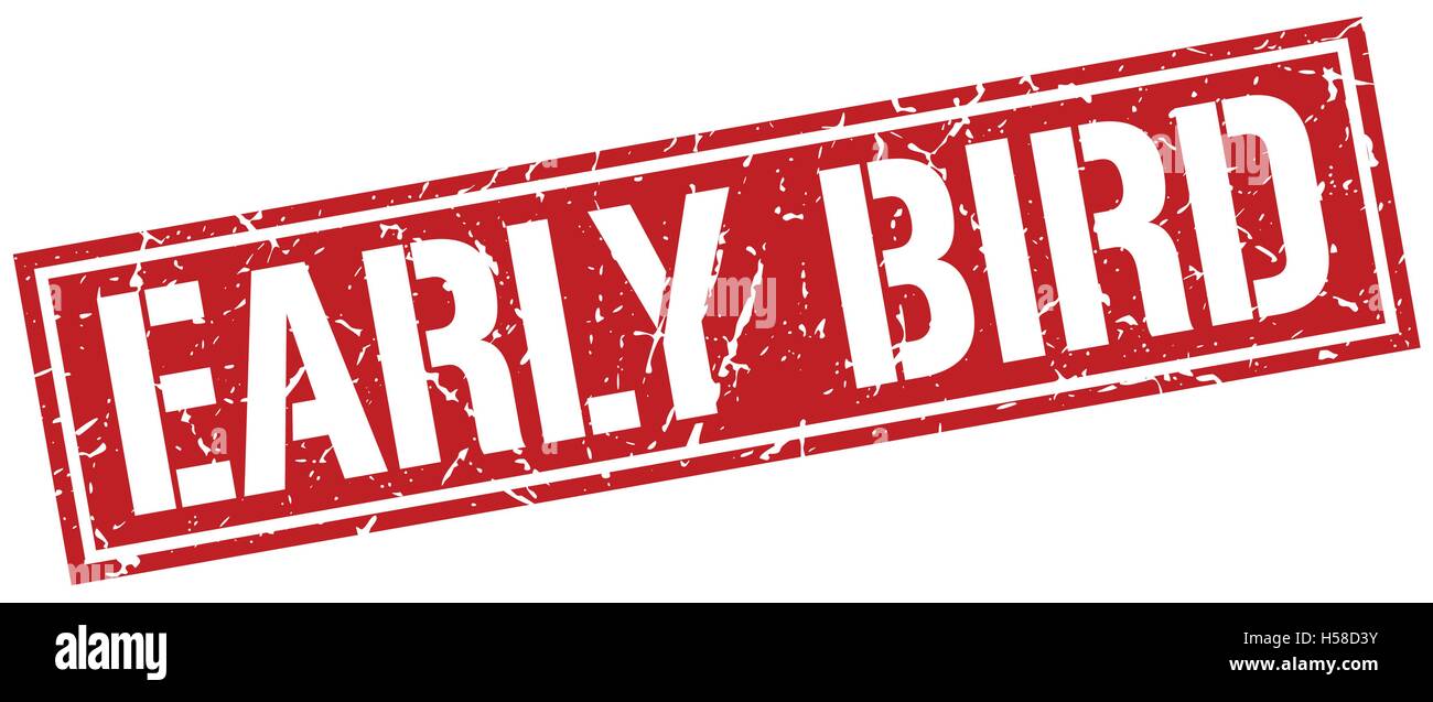 early bird square grunge stamp Stock Vector Image & Art - Alamy