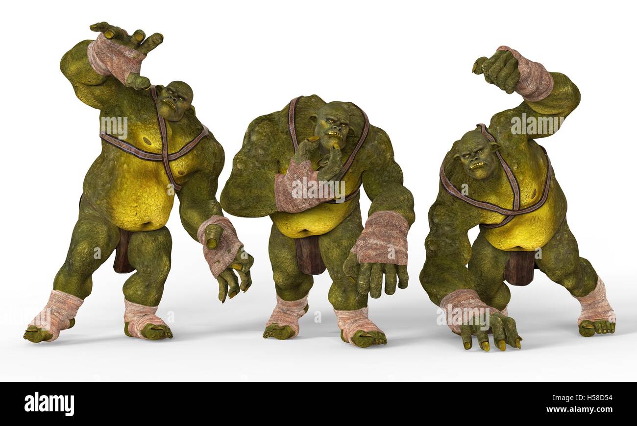 Ogres 3D Illustration Stock Photo - Alamy