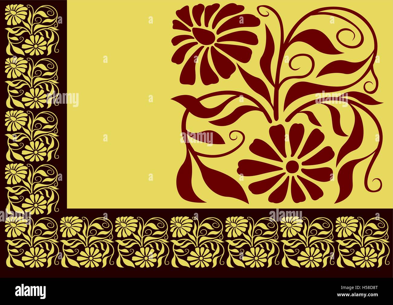 Brown Floral Border Stock Vector Image & Art - Alamy