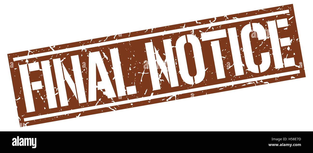 final notice square grunge stamp Stock Vector Image & Art - Alamy