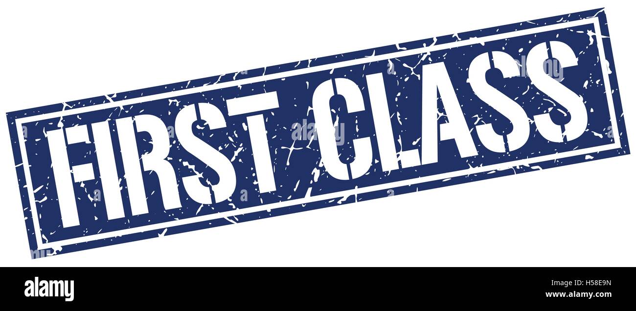 first class square grunge stamp Stock Vector Image & Art - Alamy
