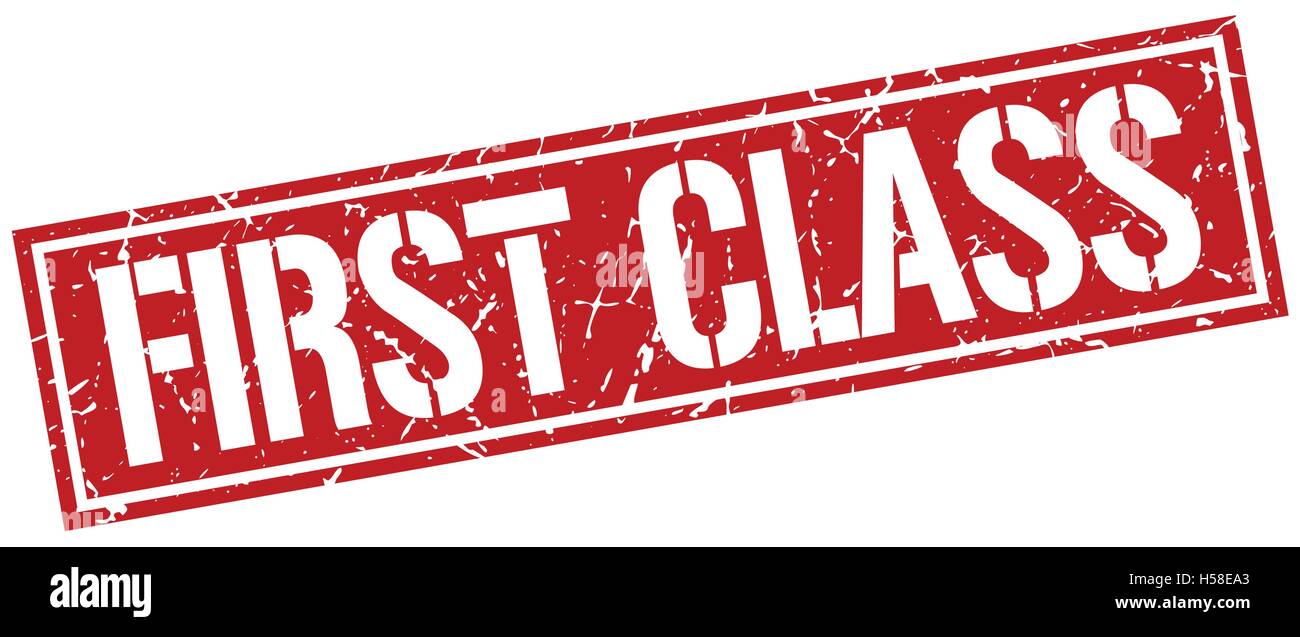 first class square grunge stamp Stock Vector Image & Art - Alamy