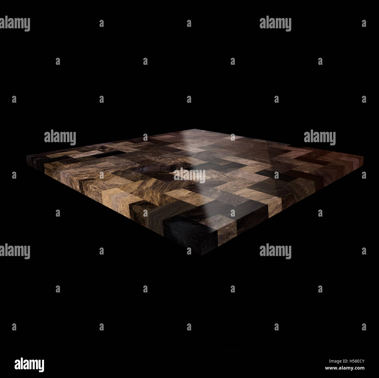 View of an Obsidian Plate on a Black Background Stock Photo - Alamy