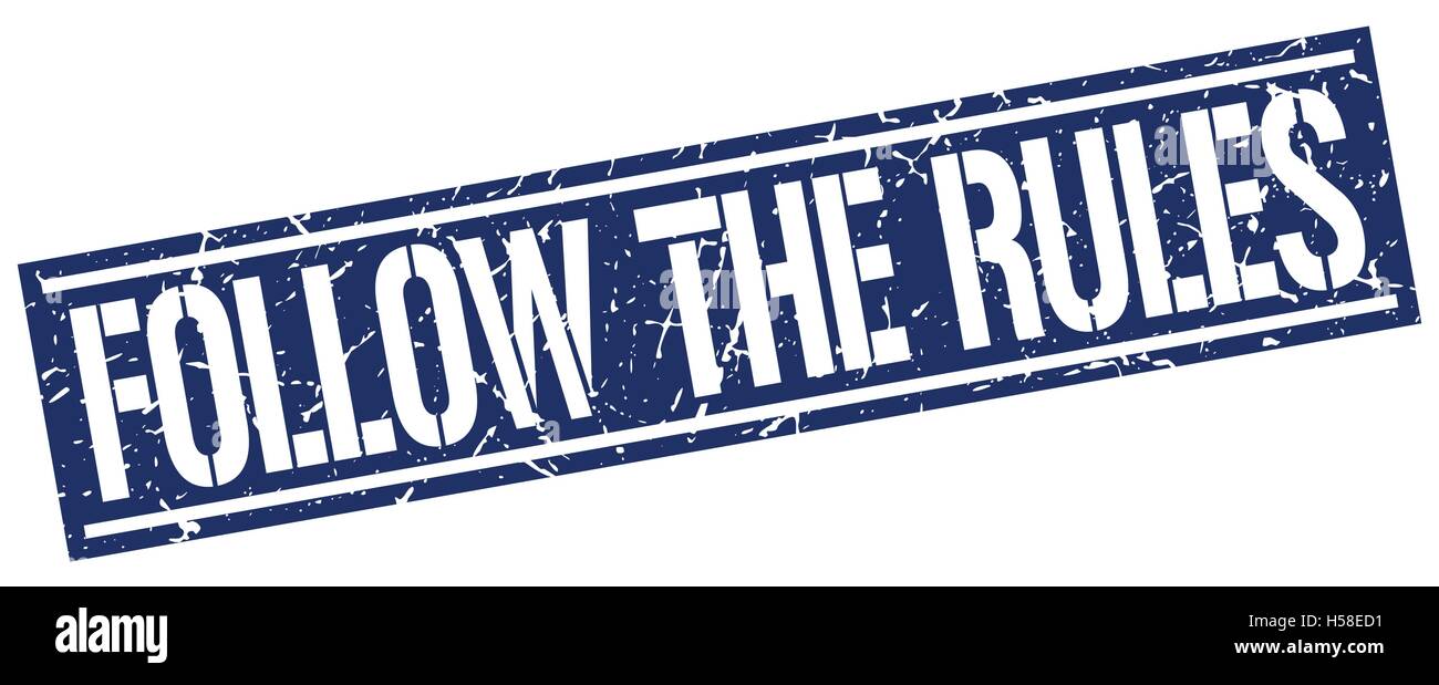 follow the rules square grunge stamp Stock Vector Image & Art - Alamy