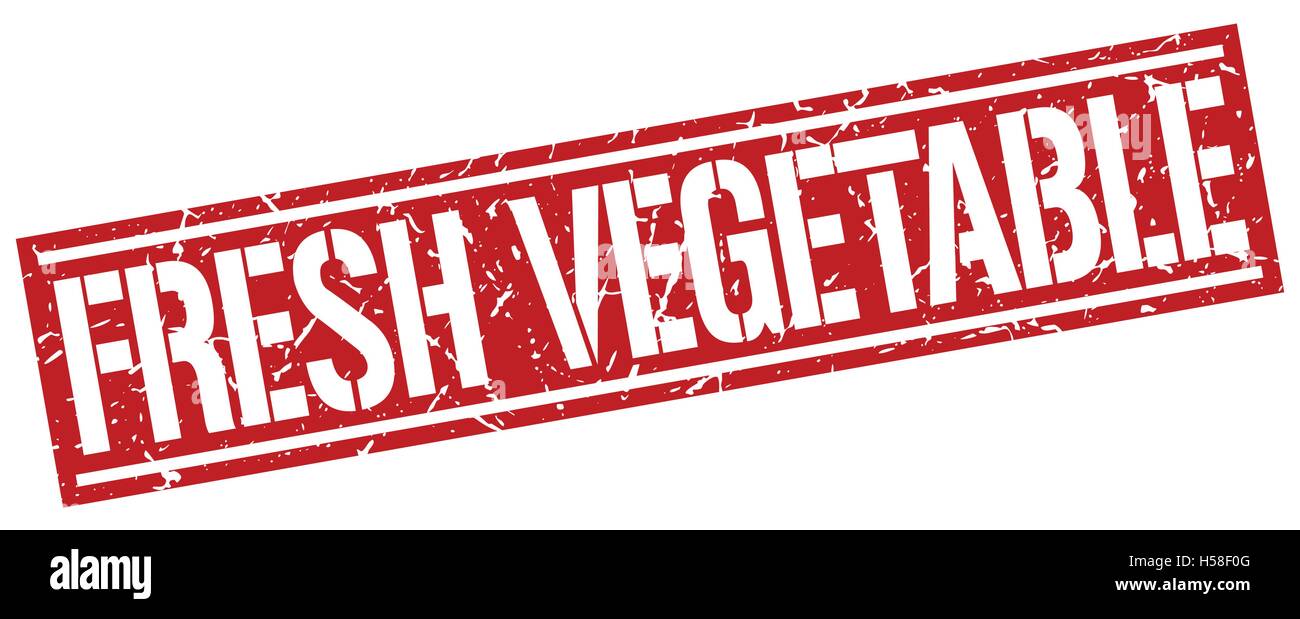 fresh vegetable square grunge stamp Stock Vector Image & Art - Alamy