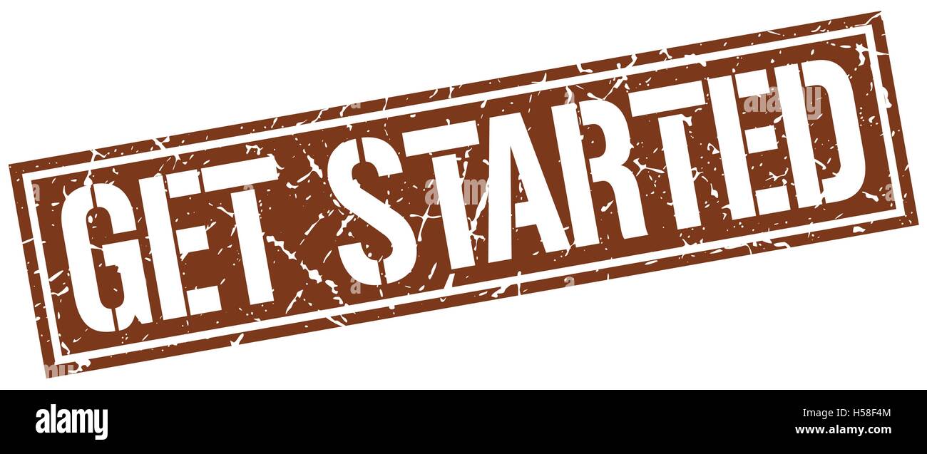 get started square grunge stamp Stock Vector Image & Art - Alamy
