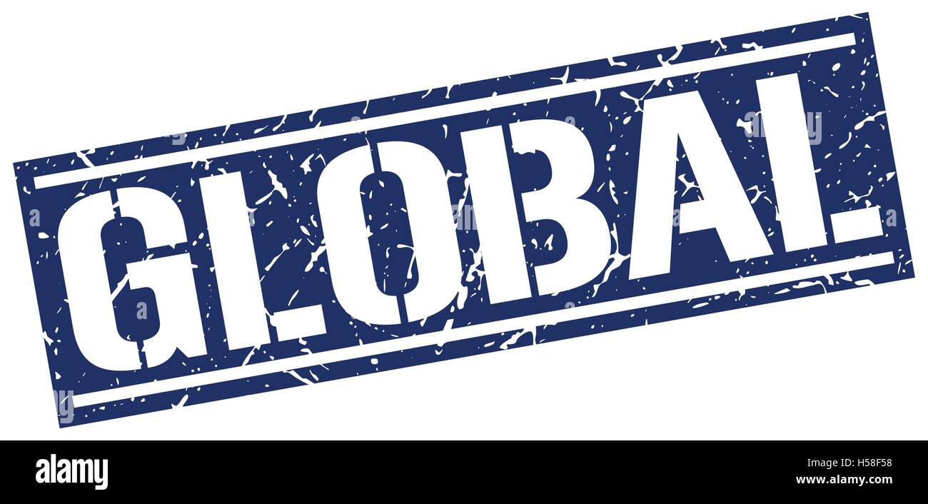 Global square stamp grunge Stock Vector Images - Alamy