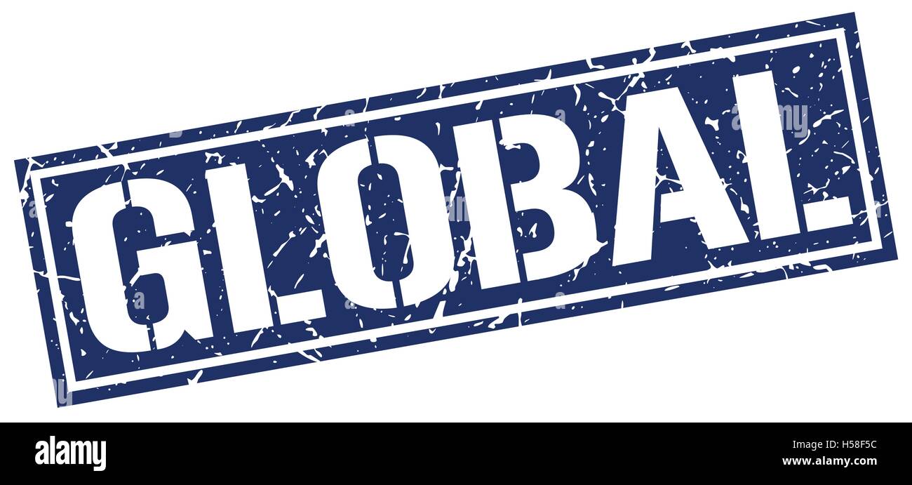 Global square stamp grunge Stock Vector Images - Alamy