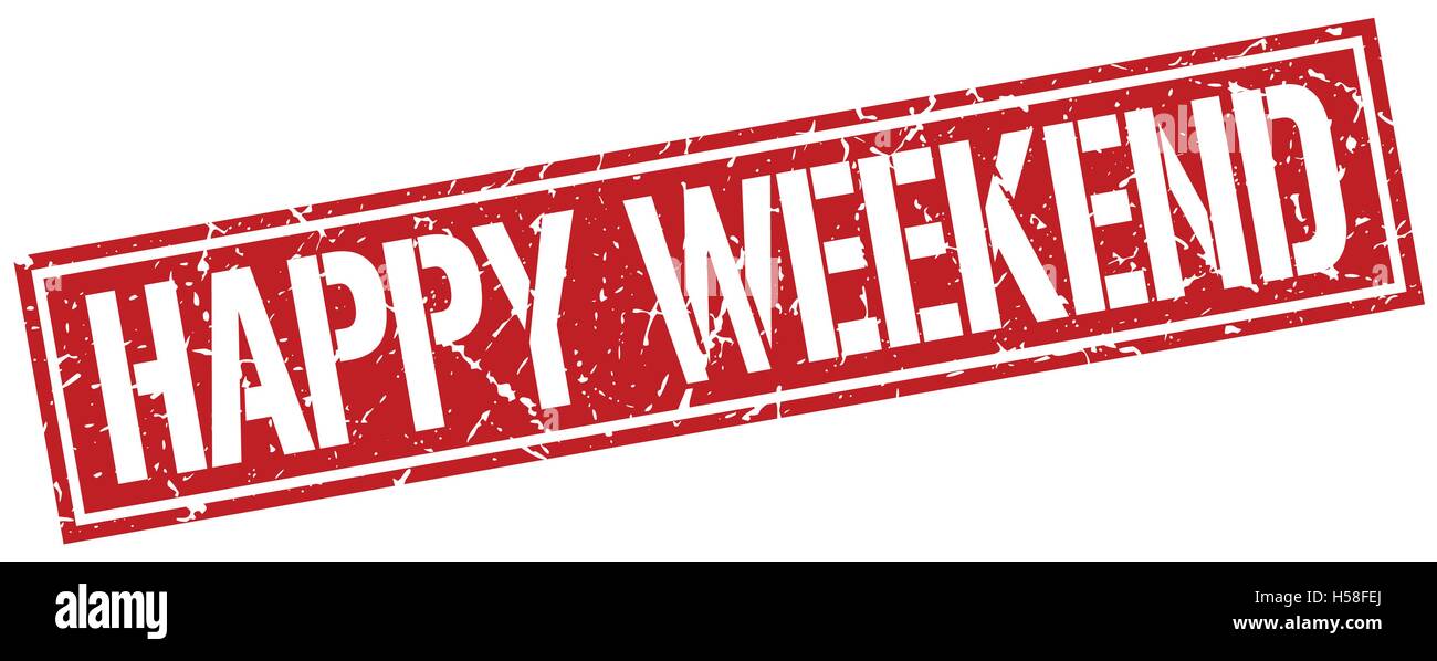 happy weekend square grunge stamp Stock Vector Image & Art - Alamy