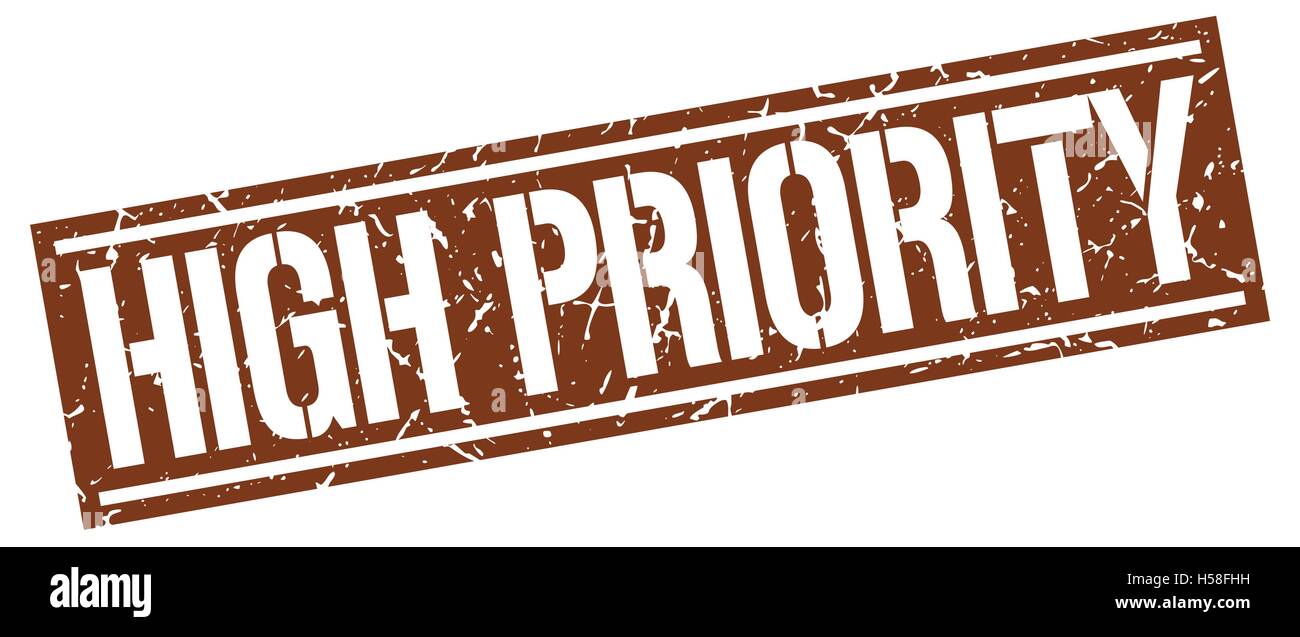 high priority square grunge stamp Stock Vector Image & Art - Alamy