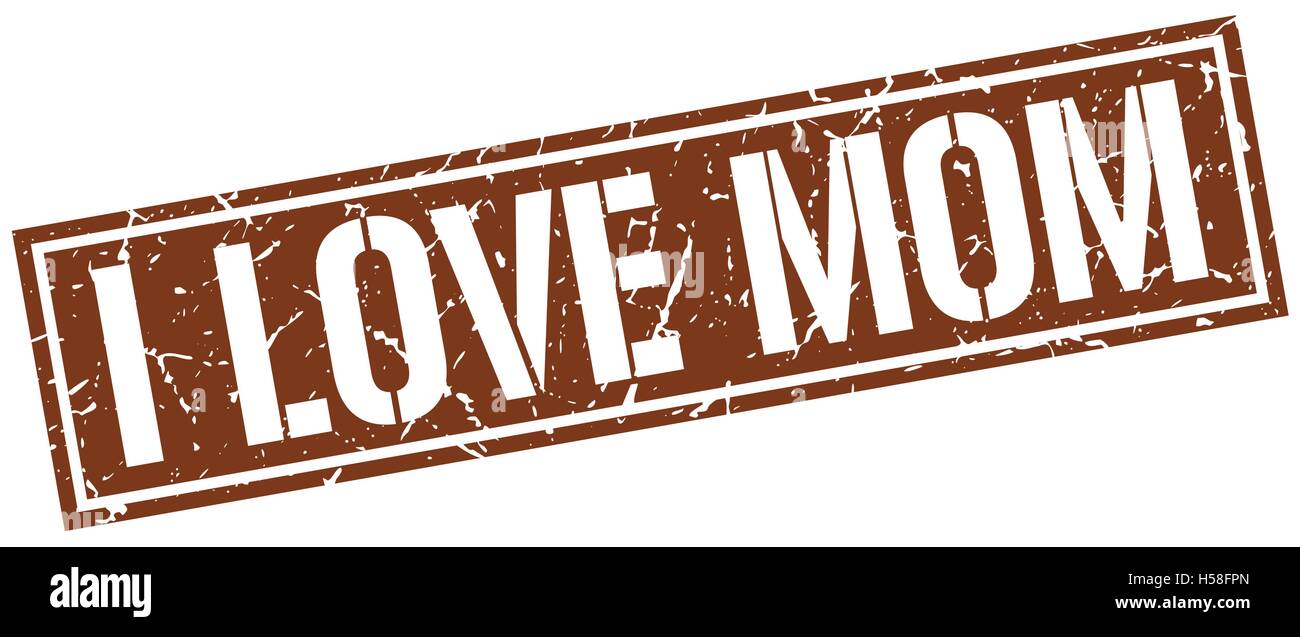 i love mom square grunge stamp Stock Vector Image & Art - Alamy