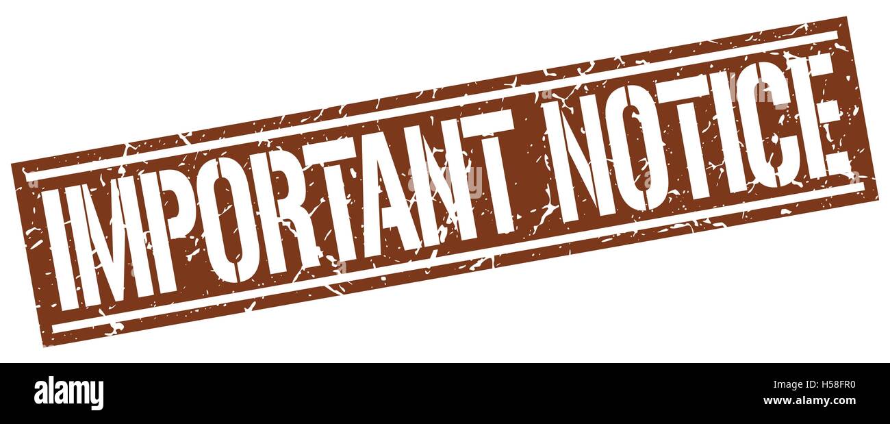 important notice square grunge stamp Stock Vector Image & Art - Alamy