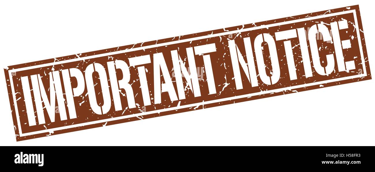 important notice square grunge stamp Stock Vector Image & Art - Alamy