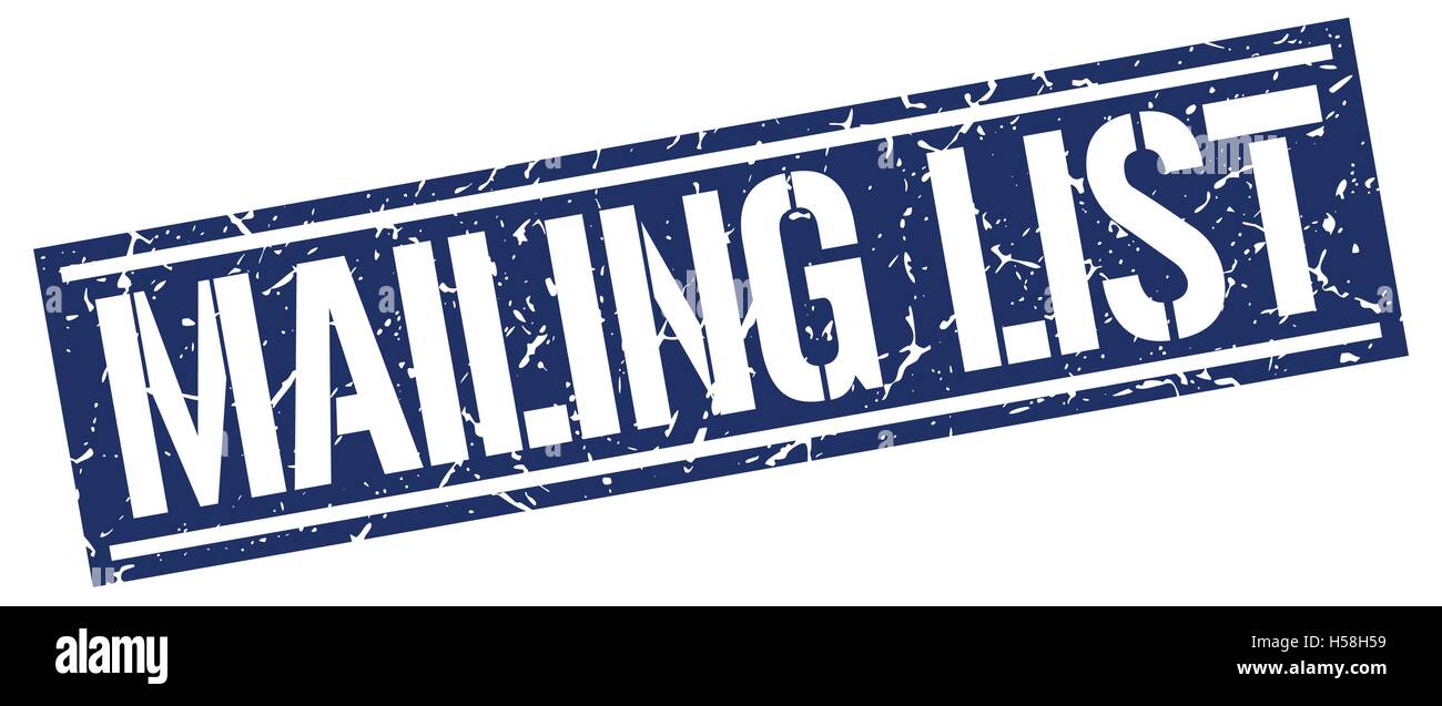 mailing list stamp. mailing list square grunge sign. mailing list Stock ...